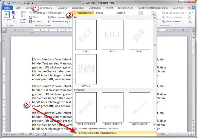 Hintergrundbild in Word 2010 einfügen › Office-Tipps & Tricks